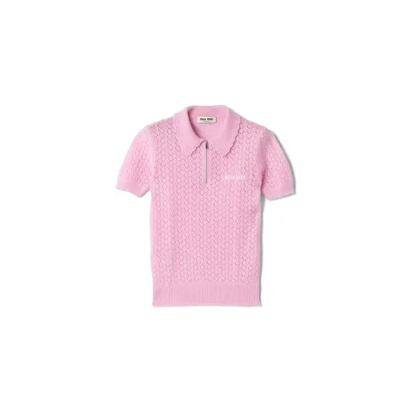 Miu Miu Cashmere And Silk Polo Shirt - Pink