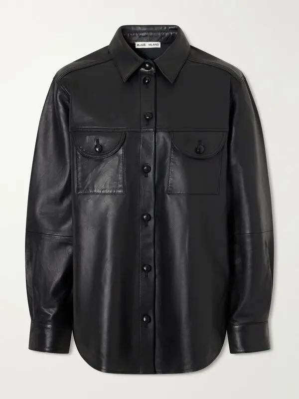 BLAZÉ MILANO Berber Leather Shirt - Black