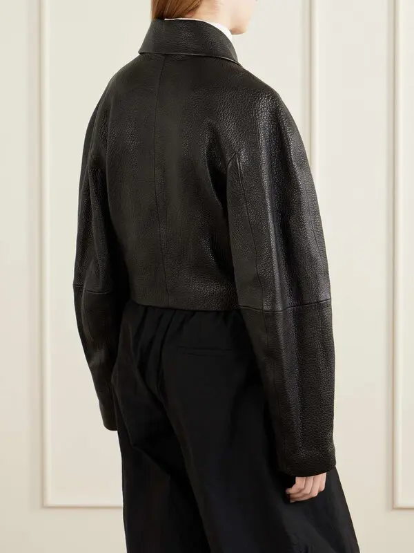 RÓHE Cropped Textured-leather Jacket