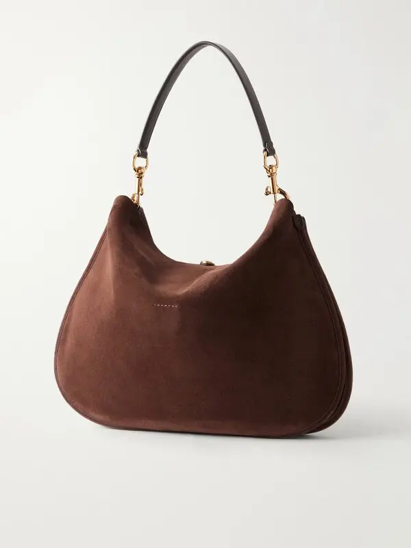 Etro Pony Leather-trimmed Suede Shoulder Bag
