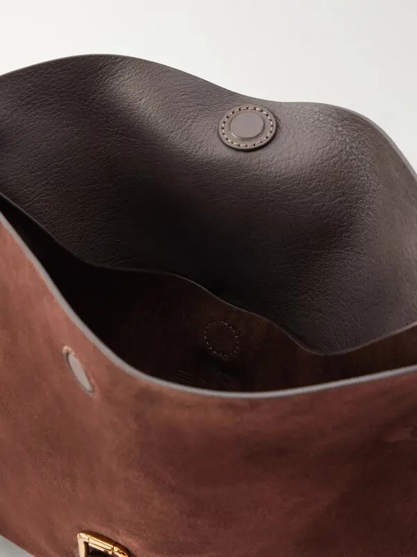 Etro Pony Leather-trimmed Suede Shoulder Bag