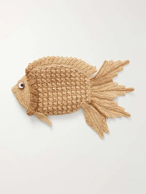 ANYA HINDMARCH Fish Clutch - Sand