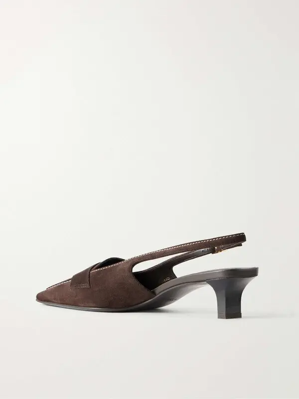 TOD'S 40 Logo-detailed Suede Pumps