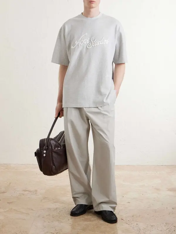 Acne Studios Logo-embroidered Cotton-piqué T-shirt