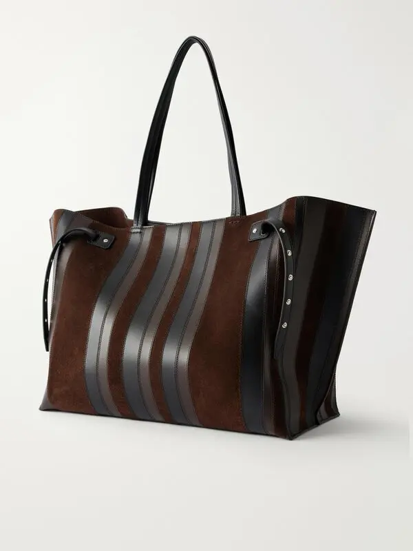 Proenza Schouler Days Paneled Leather And Suede Shoulder Bag