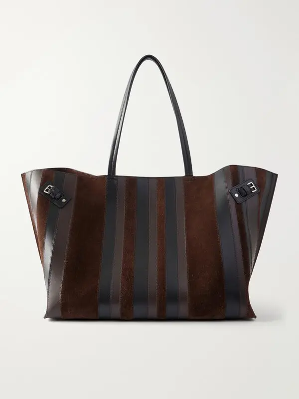 Proenza Schouler Days Paneled Leather And Suede Shoulder Bag - Brown