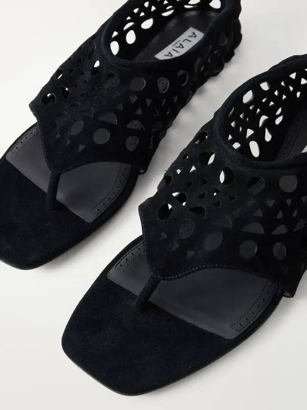 Alaïa Neo Vienne Perforated Suede Flats