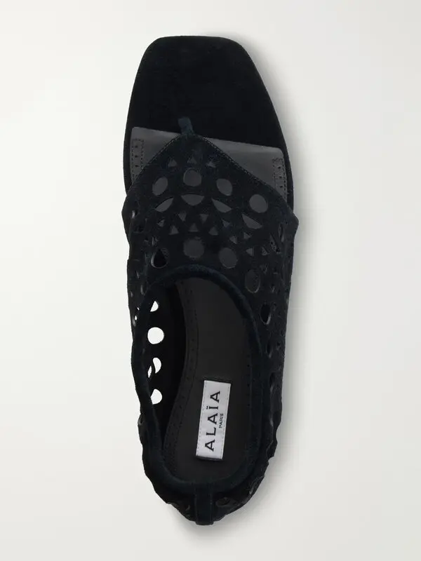 Alaïa Neo Vienne Perforated Suede Flats