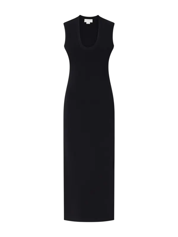 Stella McCartney Ribbed Jersey Midi Dress - Black