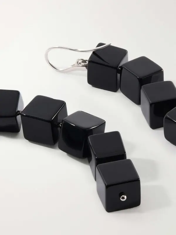Le Sundial Tina Sterling Silver Onyx Earrings
