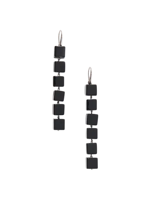 Le Sundial Tina Sterling Silver Onyx Drop Earrings - Black