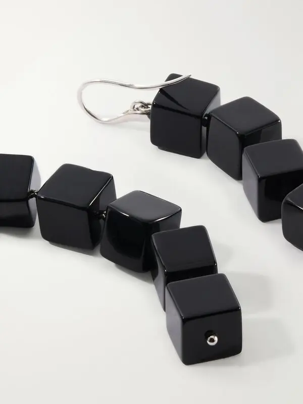 Le Sundial Tina Sterling Silver Onyx Drop Earrings