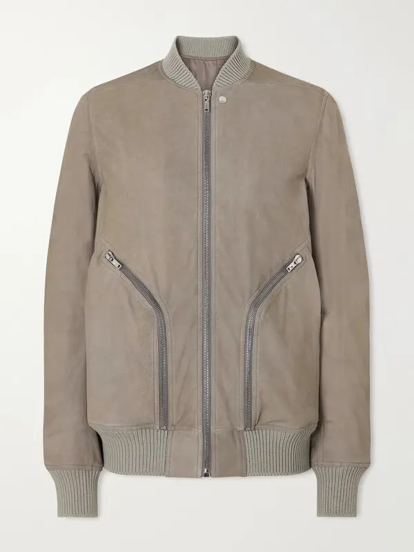 Rick Owens Bauhaus Leather Zip-up Flight Jacket - Gray