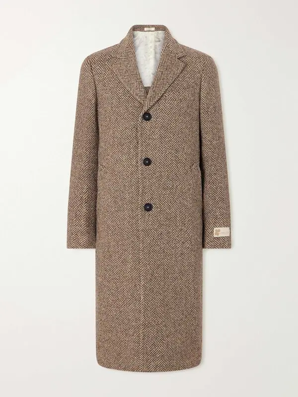 Massimo Alba Mercury Herringbone Virgin Wool Coat