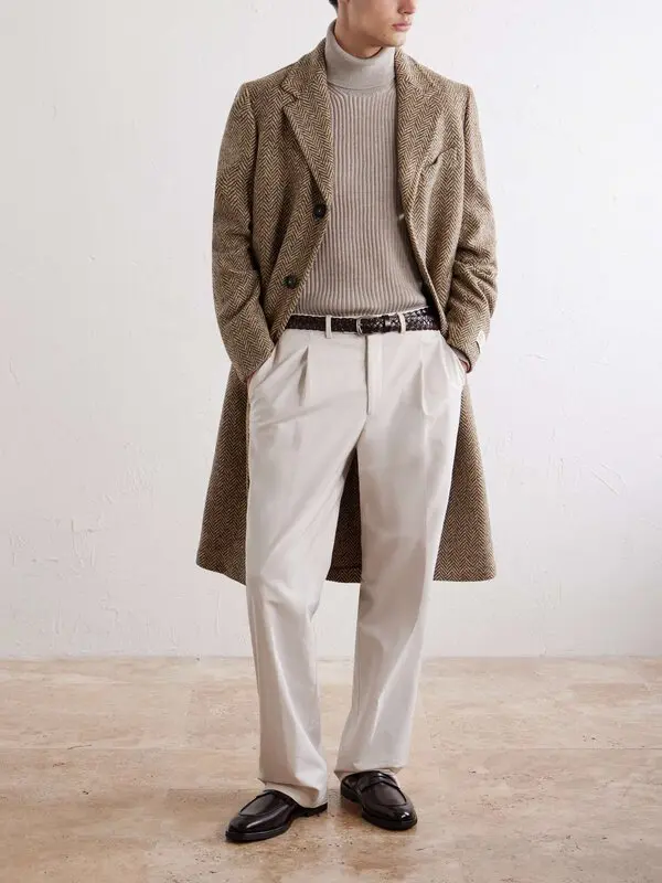 Massimo Alba Mercury Herringbone Virgin Wool Coat
