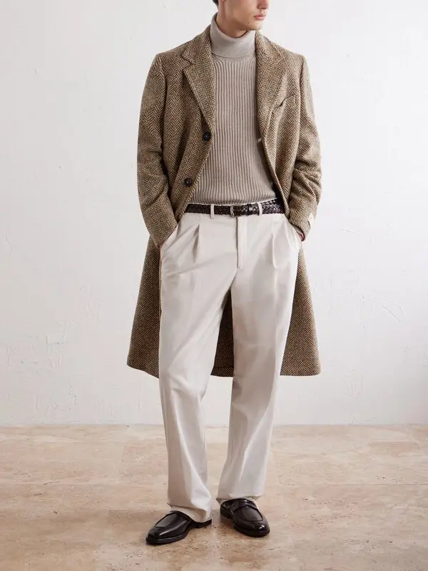 Massimo Alba Mercury Herringbone Virgin Wool Coat