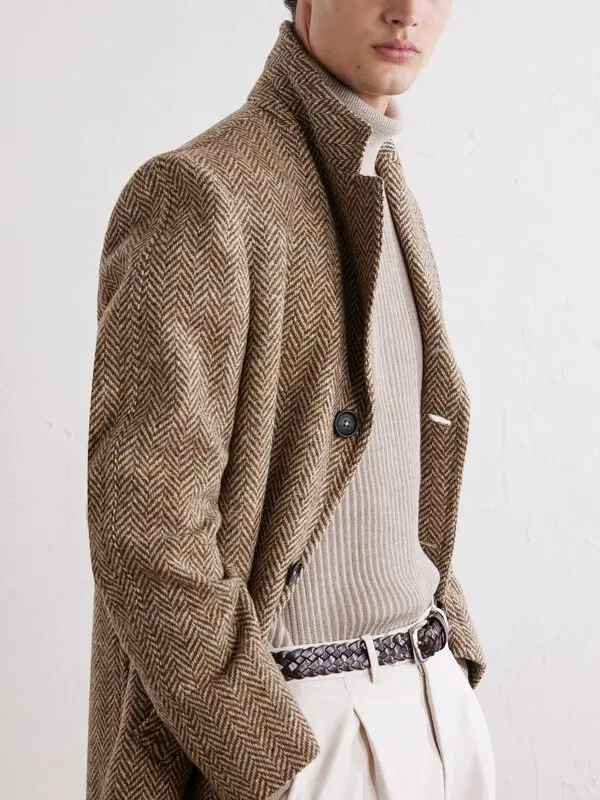 Massimo Alba Mercury Herringbone Virgin Wool Coat