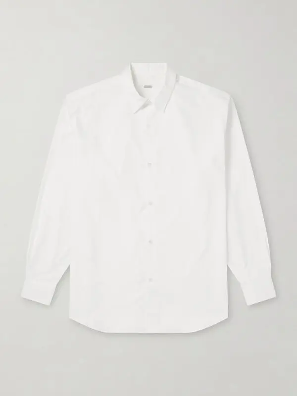 A.PRESSE Cotton-poplin Shirt - White
