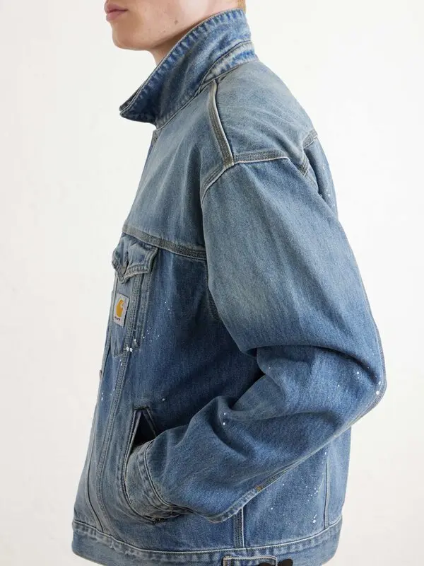 Carhartt Work In Progress Helston Paint-splattered Denim Jacket