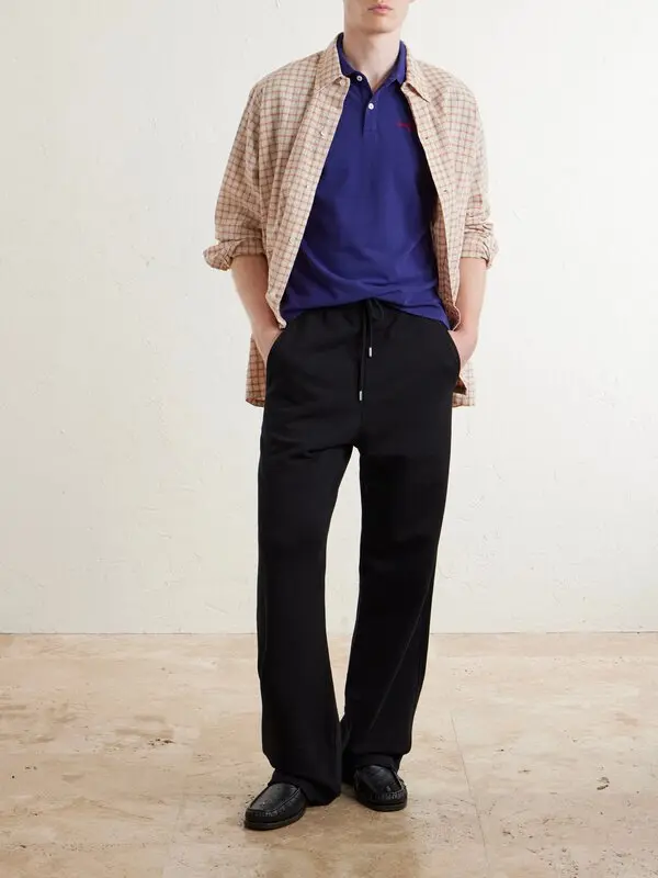 Acne Studios Logo-embroidered Cotton-piqué Polo Shirt - Blue