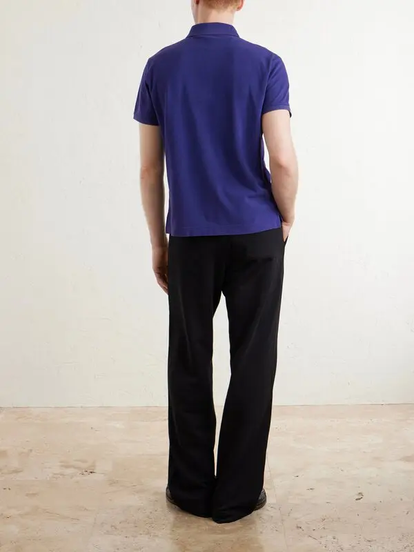 Acne Studios Logo-embroidered Cotton-piqué Polo Shirt - Blue