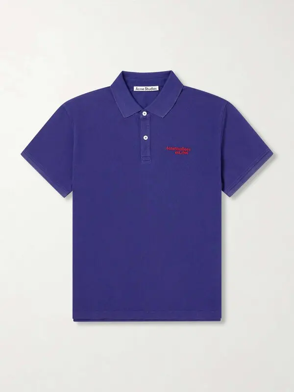 Acne Studios Logo-embroidered Cotton-piqué Polo Shirt