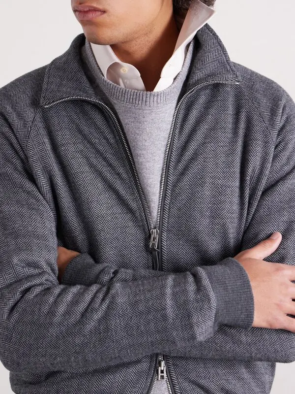 TOM FORD Herringbone Zip-up Jacket