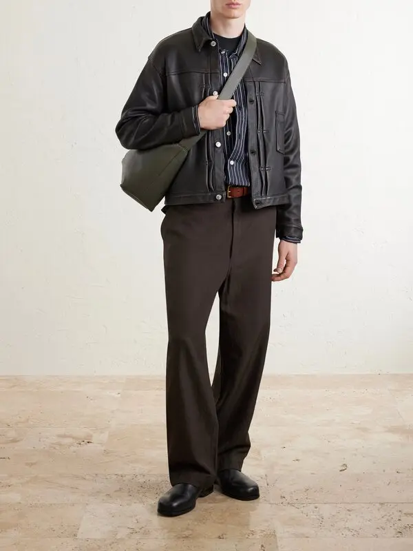 A.PRESSE Straight-leg Cotton And Silk-blend Trousers