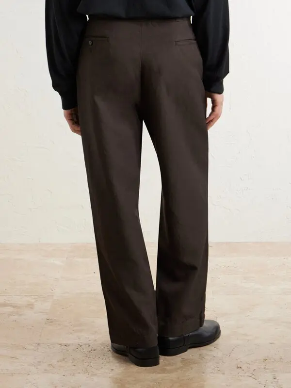 A.PRESSE Straight-leg Cotton And Silk-blend Trousers