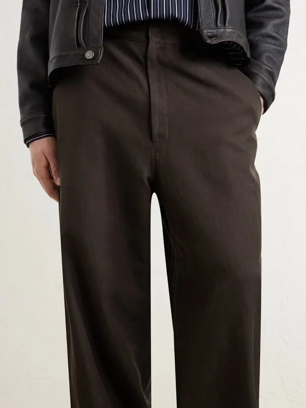 A.PRESSE Straight-leg Cotton And Silk-blend Trousers