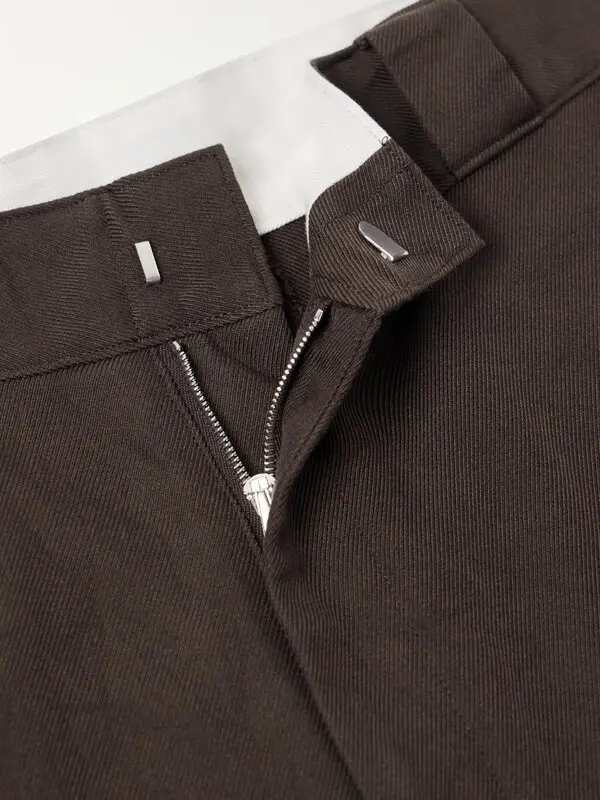 A.PRESSE Straight-leg Cotton And Silk-blend Trousers