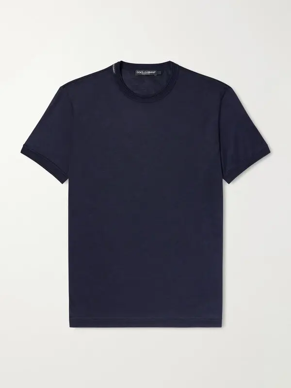 Dolce & Gabbana Silk-jersey T-shirt - Blue
