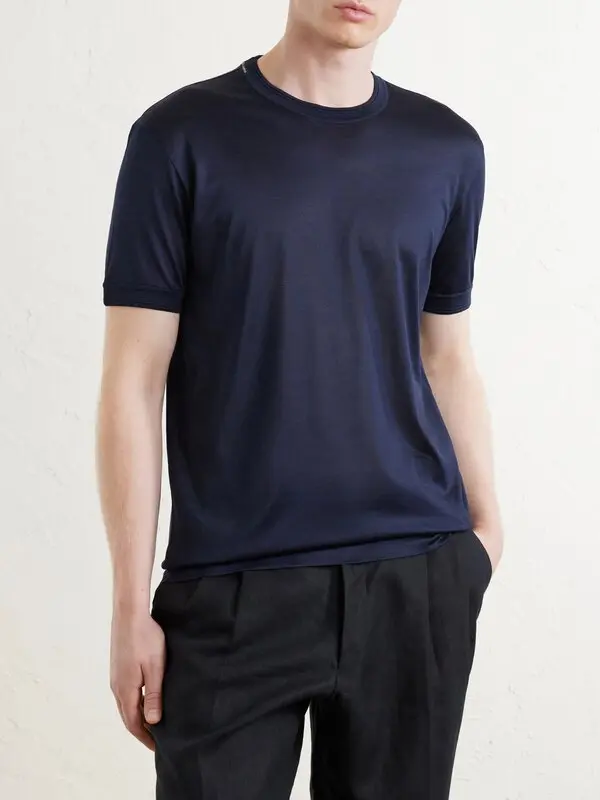 Dolce & Gabbana Silk-jersey T-shirt - Blue