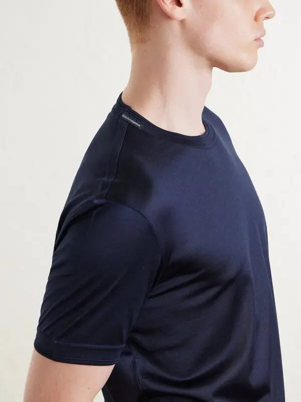 Dolce & Gabbana Silk-jersey T-shirt - Blue