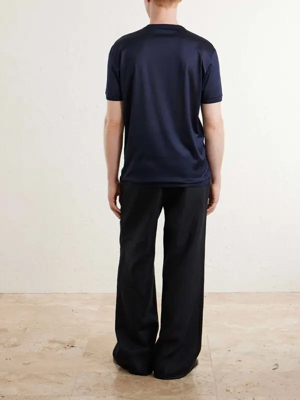 Dolce & Gabbana Silk-jersey T-shirt - Navy