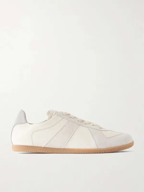 MAISON MARGIELA Replica Suede-trimmed Leather Sneakers