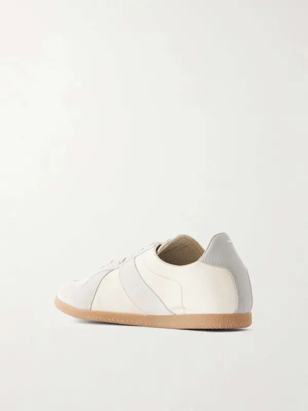 MAISON MARGIELA Replica Suede-trimmed Leather Sneakers
