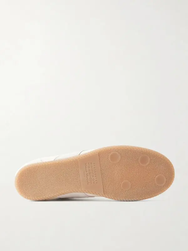 MAISON MARGIELA Replica Suede-trimmed Leather Sneakers - Neutrals
