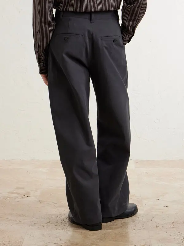 Studio Nicholson Barrel-leg Cotton-twill Trousers