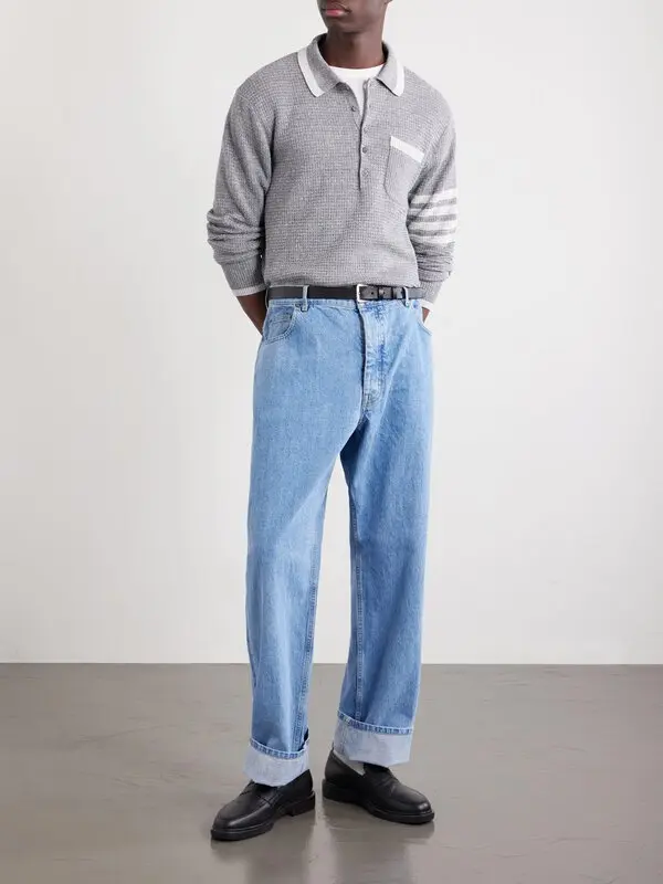 Thom Browne Cinch-back Wide-leg Jeans