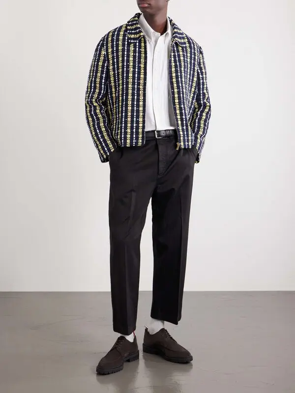 Thom Browne Logo-appliquéd Striped Cotton-oxford Shirt