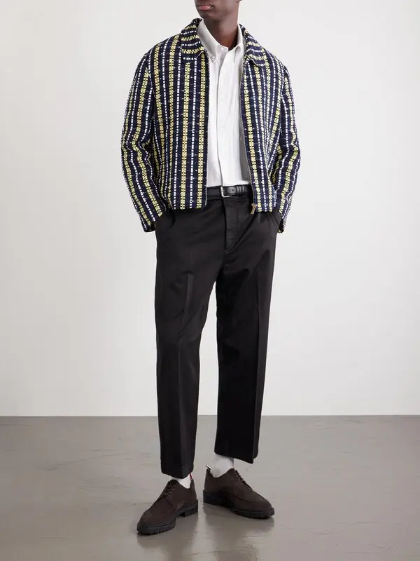 Thom Browne Logo-appliquéd Striped Cotton-oxford Shirt
