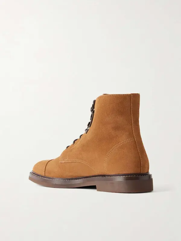 Brunello Cucinelli Suede Lace-up Boots