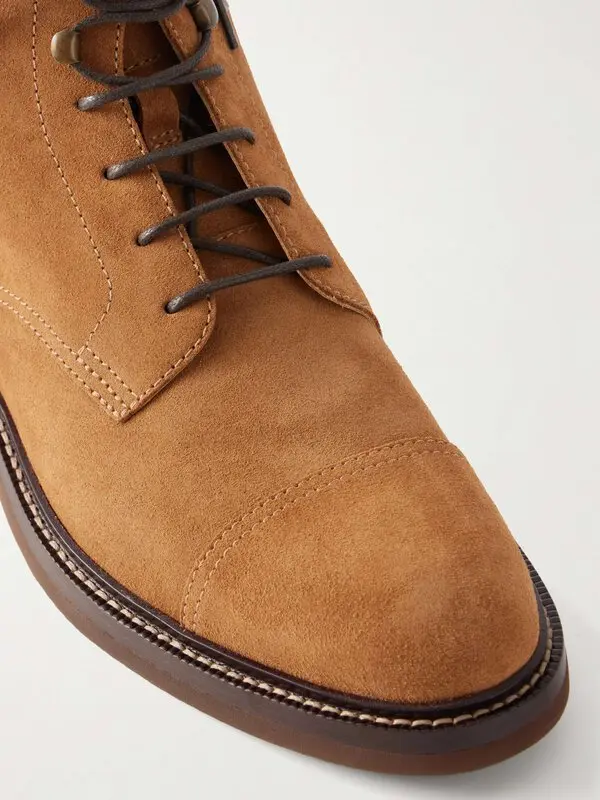Brunello Cucinelli Suede Lace-up Boots