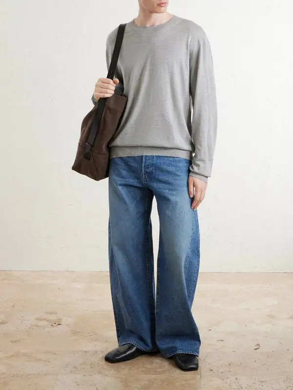 THE ELDER STATESMAN Libeccio Wool, Silk, And Linen-blend Sweater