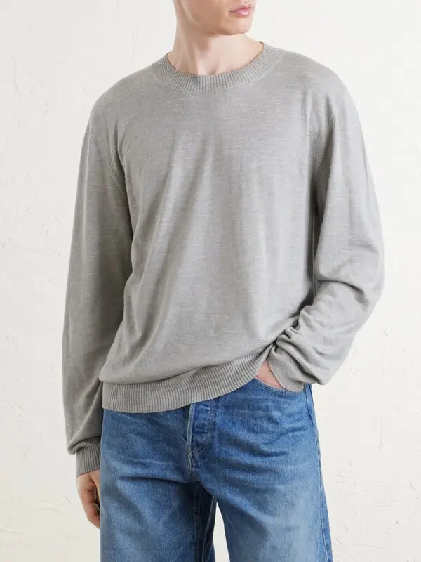 THE ELDER STATESMAN Libeccio Wool, Silk, And Linen-blend Sweater