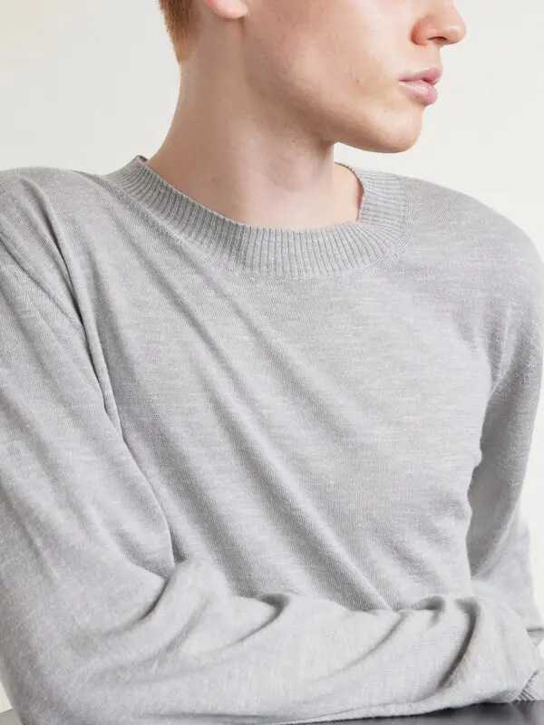 THE ELDER STATESMAN Libeccio Wool, Silk, And Linen-blend Sweater