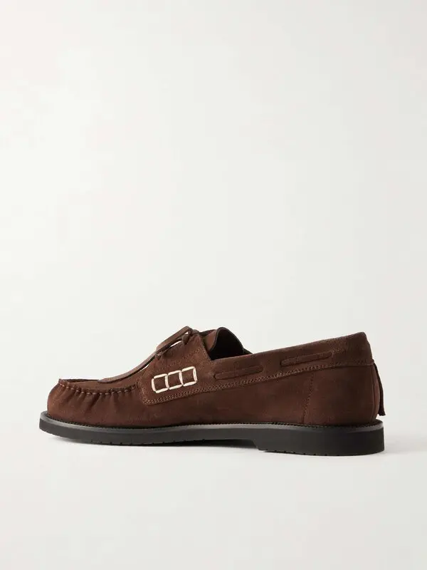JW Anderson Ruffle Suede Boat Shoes