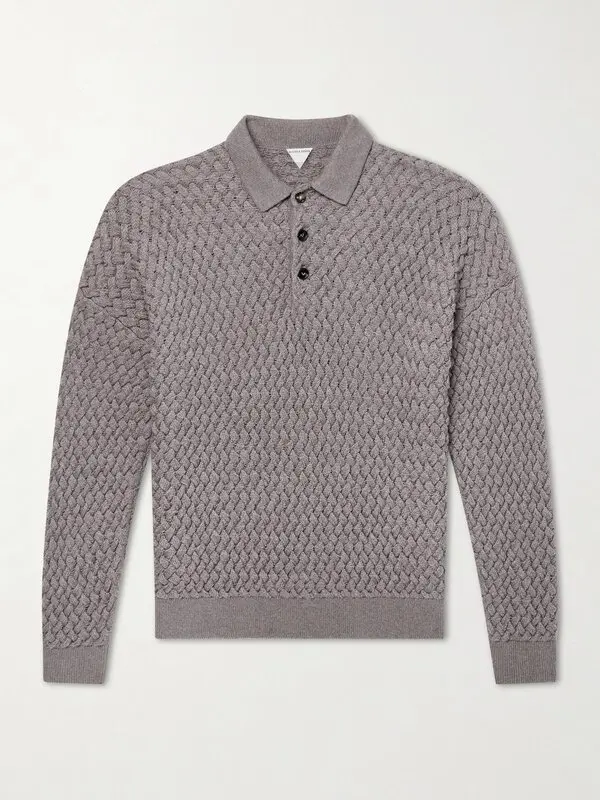 Bottega Veneta Intrecciato Wool Polo Sweater