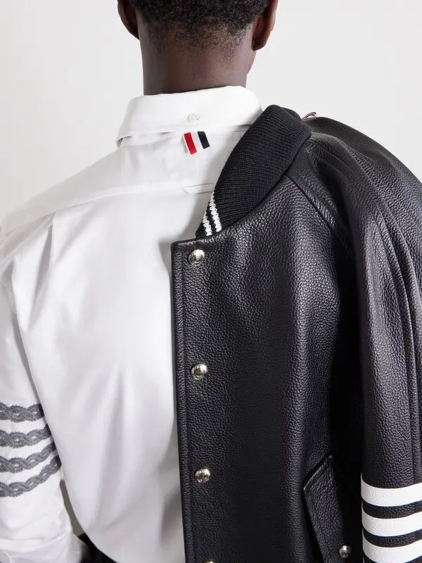 Thom Browne Logo-appliquéd 4-bar Embroidered Cotton-oxford Shirt - White